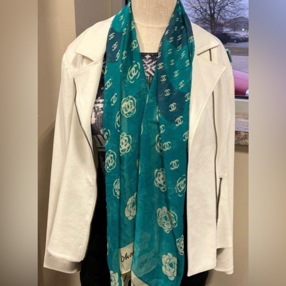 CHANEL | Accessories | Chanel Silk Cc Scarf | Poshmark